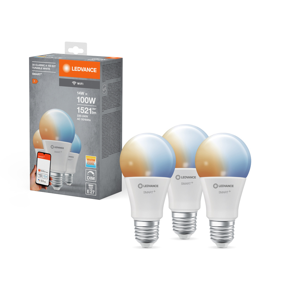 LEDVANCE Lampe LED intelligente avec technologie WiFi, E27-base, optique dépolie 4058075778993 ...